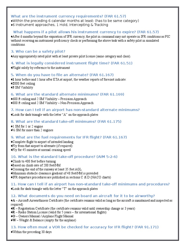 IFR currency and instrument approach requirements | PDF | Instrument ... IFR currency and instrument approach requirements | PDF | Instrument ...