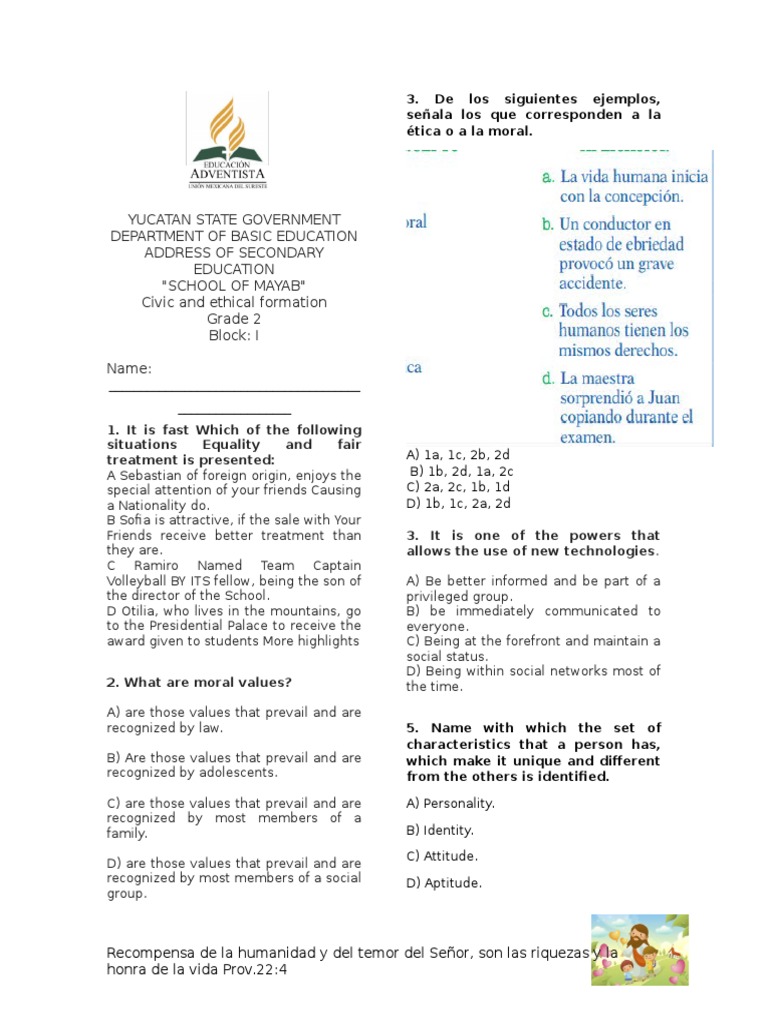 Examen 1bimestre - Force Ingles | PDF | Value (Ethics) | Action ...