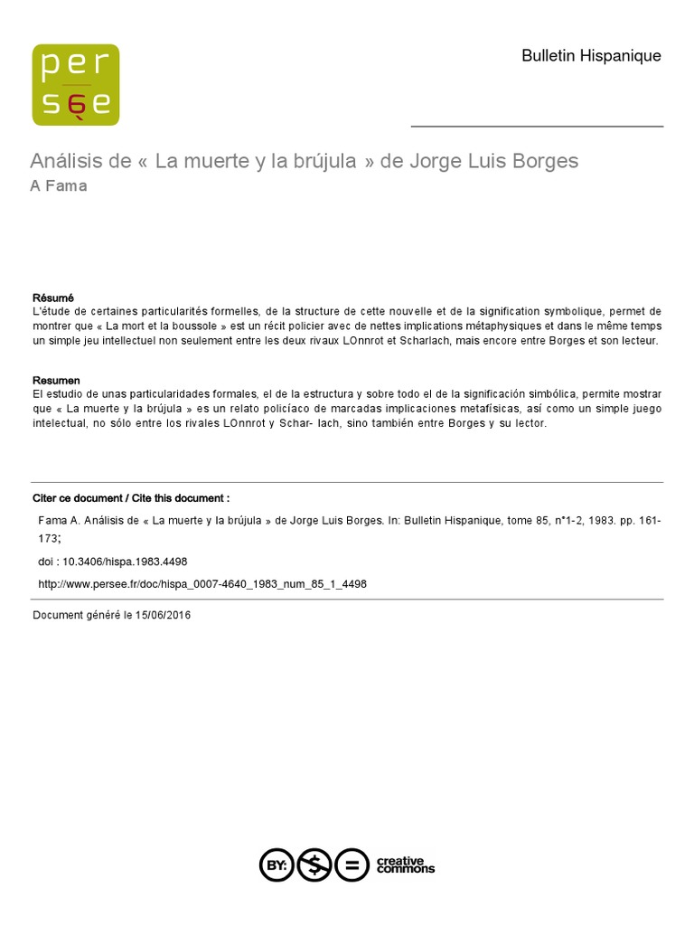 Análisis de "La muerte y la brújula" | PDF | Cuentos | Semántica