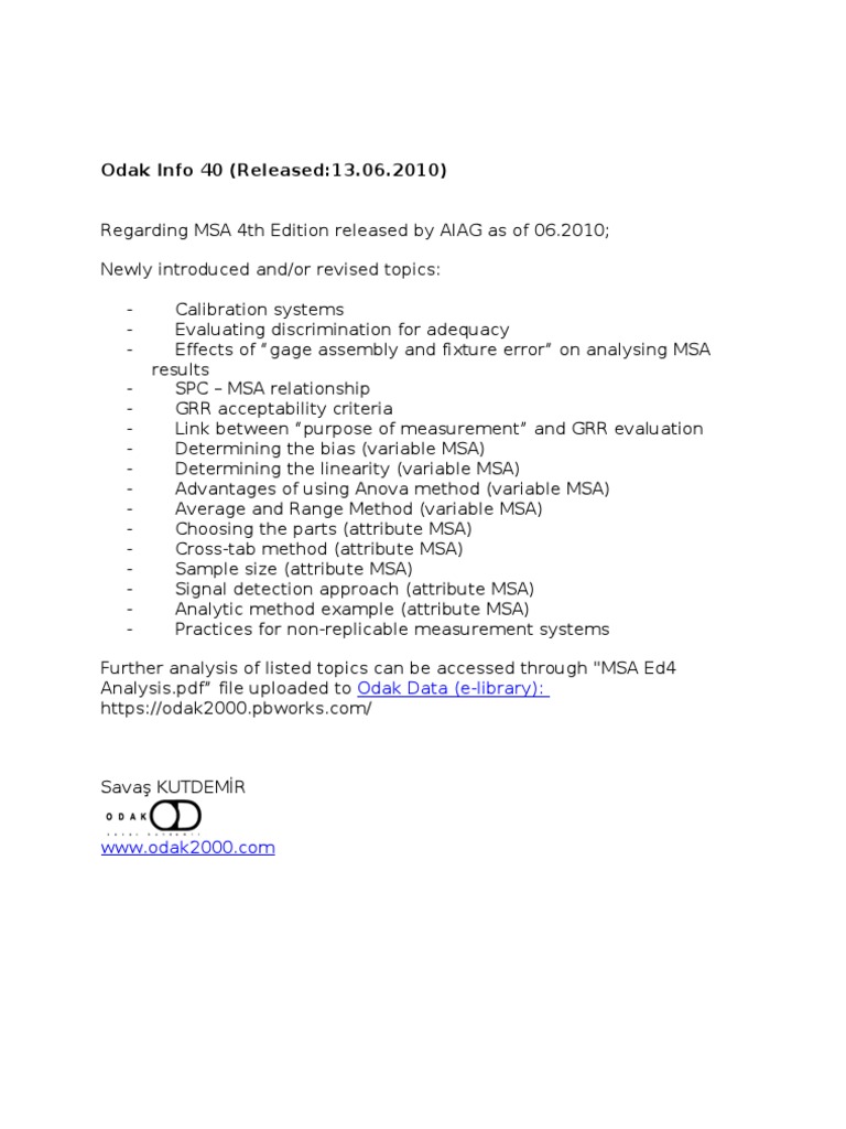 MSA 4th Edition Analysis | PDF | Business | Computers