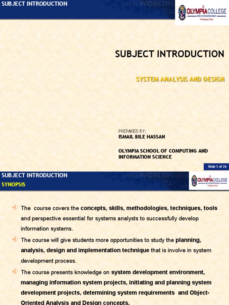 System ANALYSIS AND DESIGN | PDF | Software Development Process | Systems Science