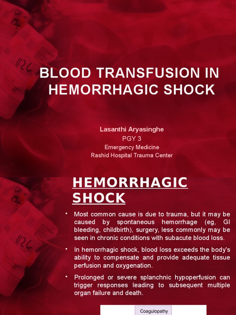 Blood Transfusion in Hemorrhagic Shock | PDF | Shock (Circulatory) | Bleeding