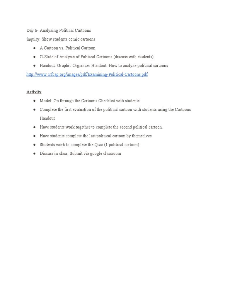 Day6 Analyzingpoliticalcartoons | PDF | Cartoon | Semiotics