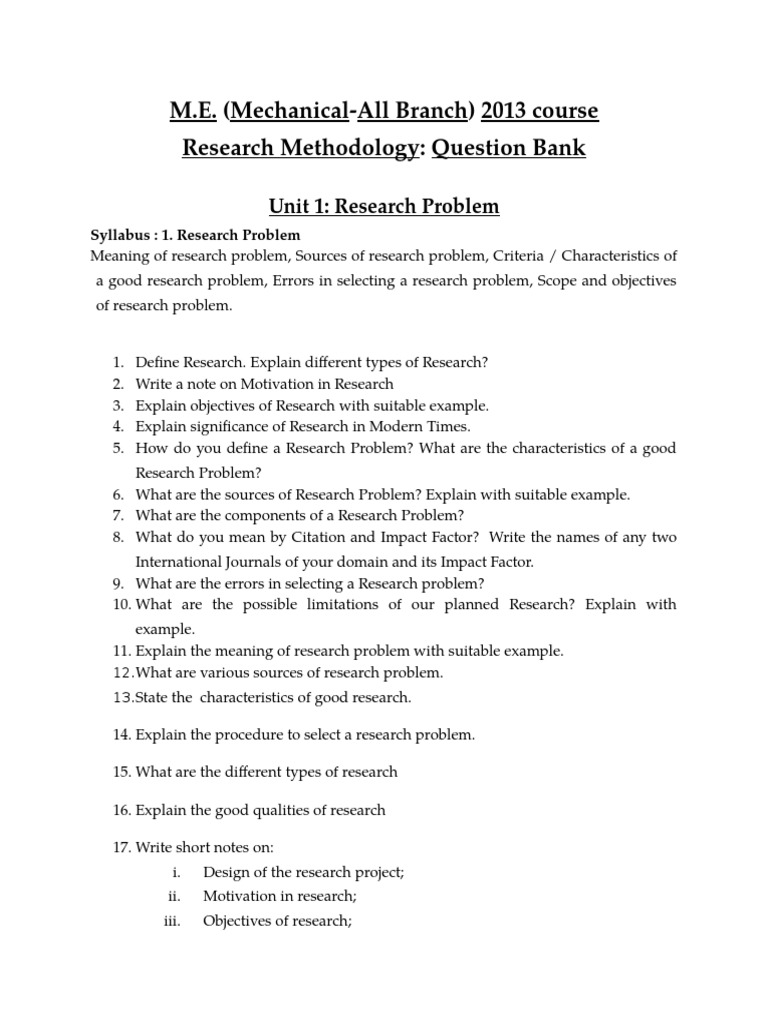 Question Bank RM | PDF | Data Analysis | Statistics