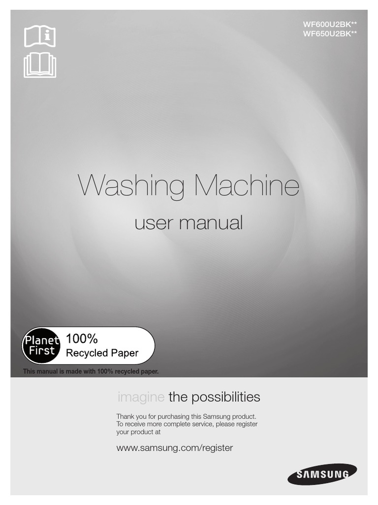 Washing Machine WF600 - WF650 - U2BK | PDF | Washing Machine | Laundry