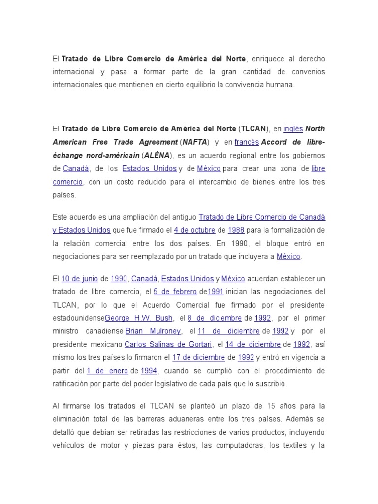 TLCAN | PDF | Tratado de Libre Comercio Norteamericano | Economias