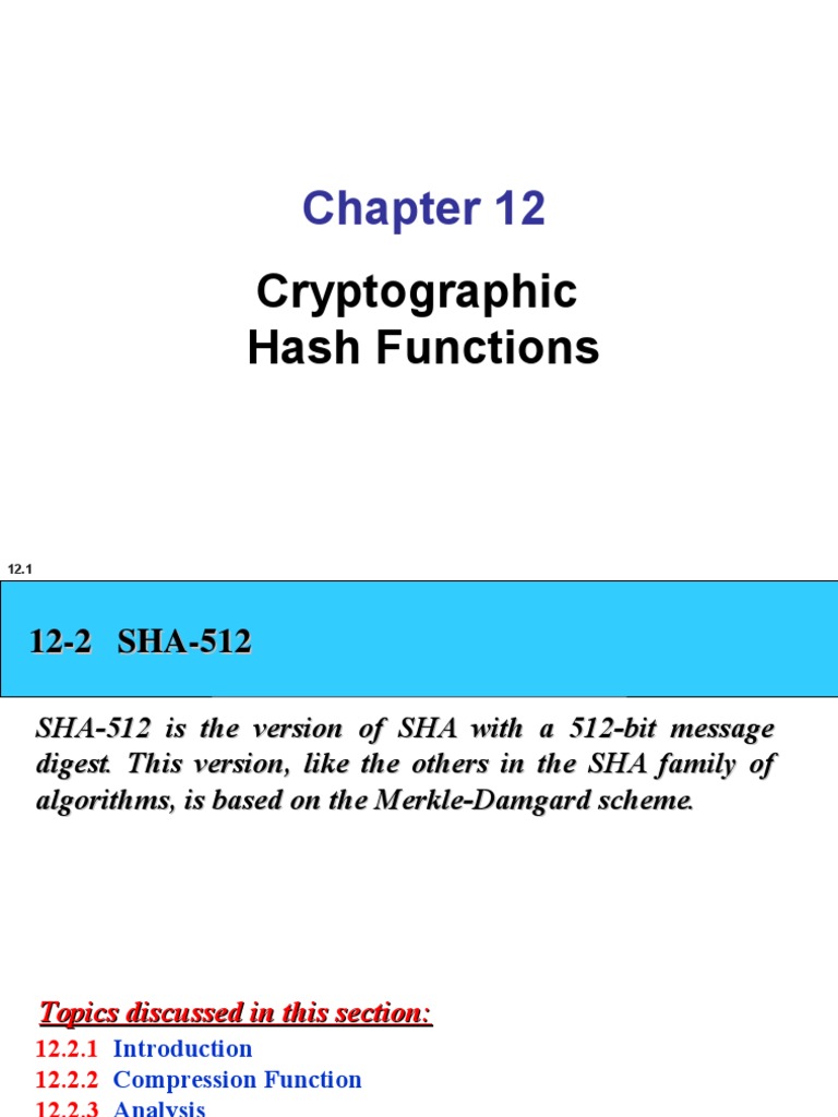 Ch12 Cryptographic Hash Functions | PDF | Cyberwarfare | Security