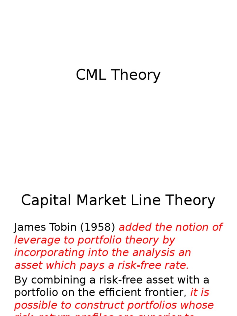 CML Theory | PDF | Beta (Finance) | Standard Deviation