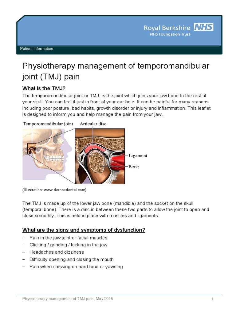 Physiotherapy Management of TMJ Pain | Download Free PDF | Diseases And ...