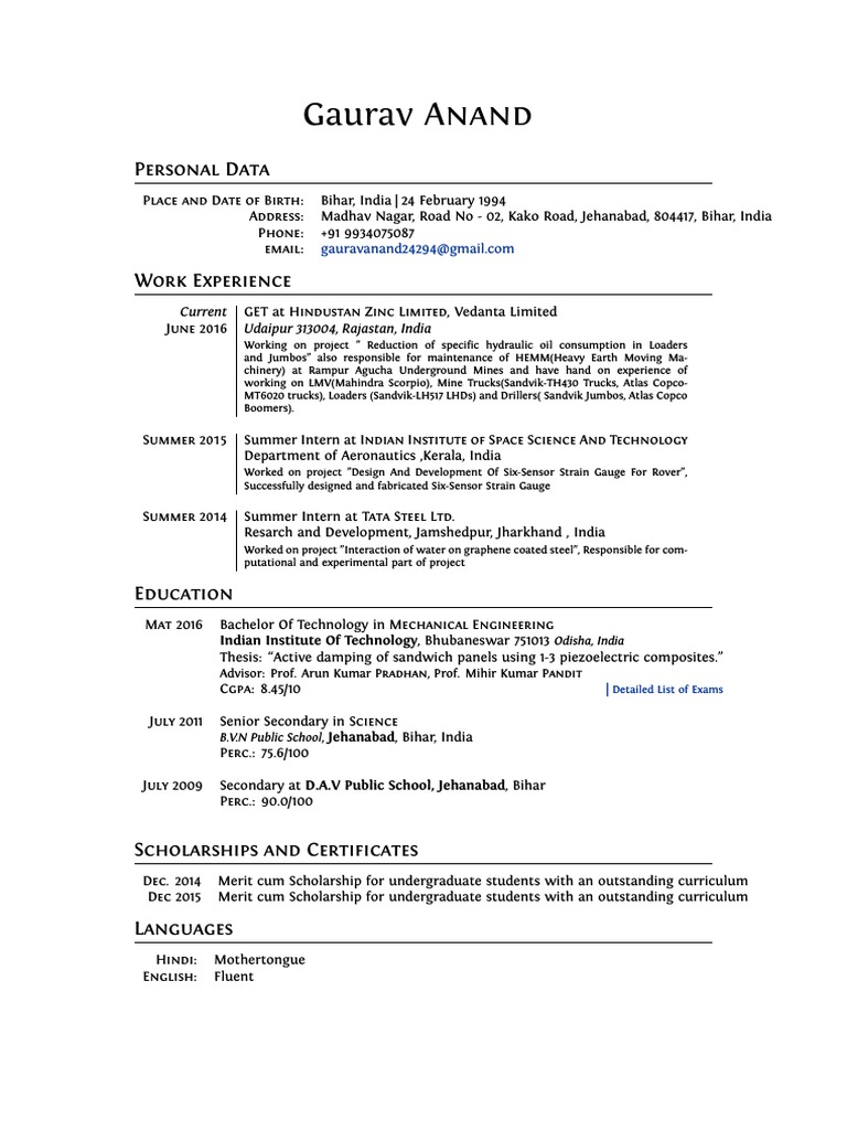 Gaurav Anand CV PDF | PDF