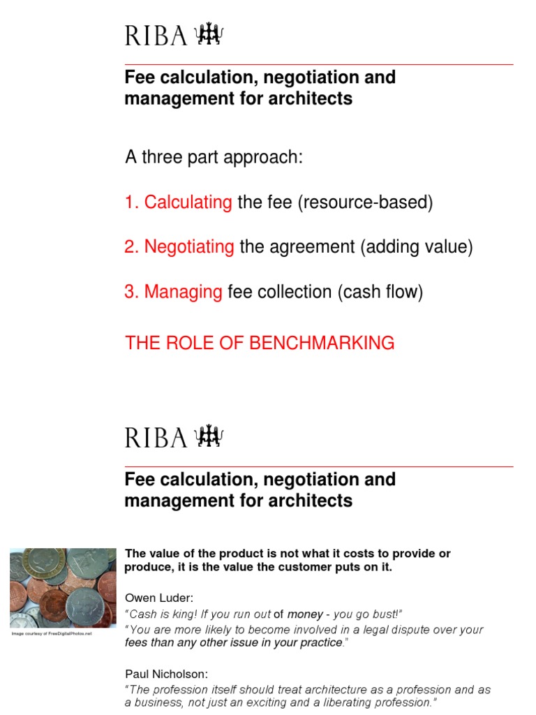 Fee Calculation, Negotiation and Management For Architects | PDF | Business