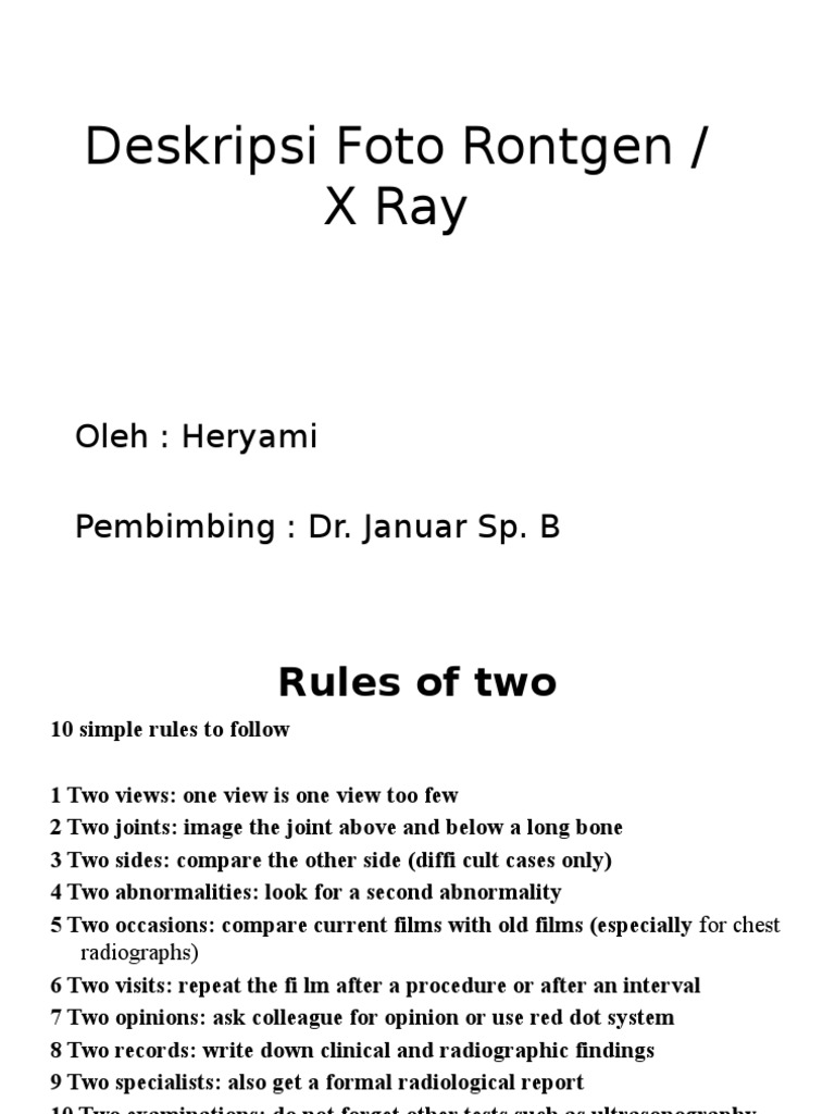Deskripsi Foto Rontgen Maju Dokter Januar SP B | PDF