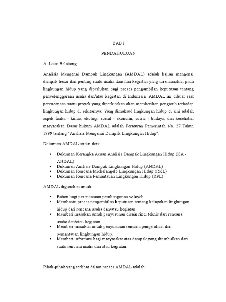 Contoh Dokumen AMDAL | PDF