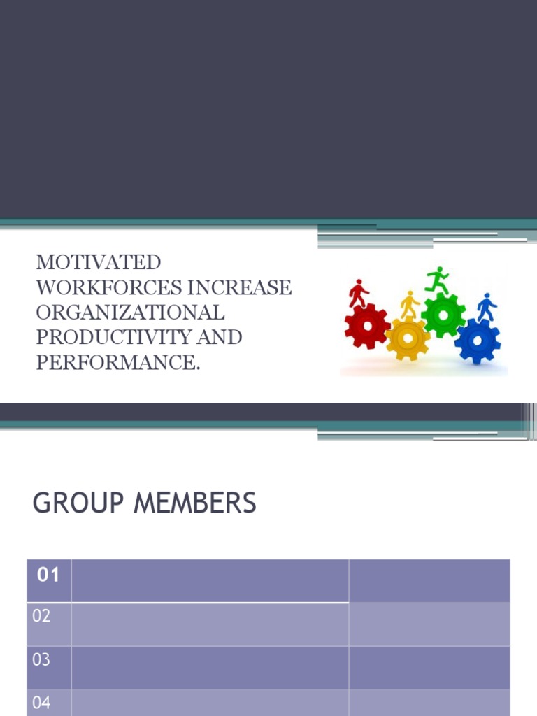 Motivated Workforces Increase Organizational Productivity and ...