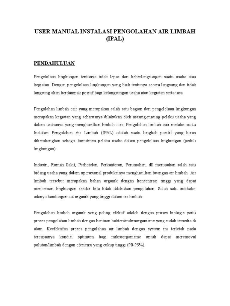 Isi User Manual IPAL | PDF