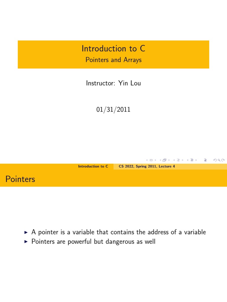 Pointers In C Pdf Pointer Computer Programming Array Data Type 
