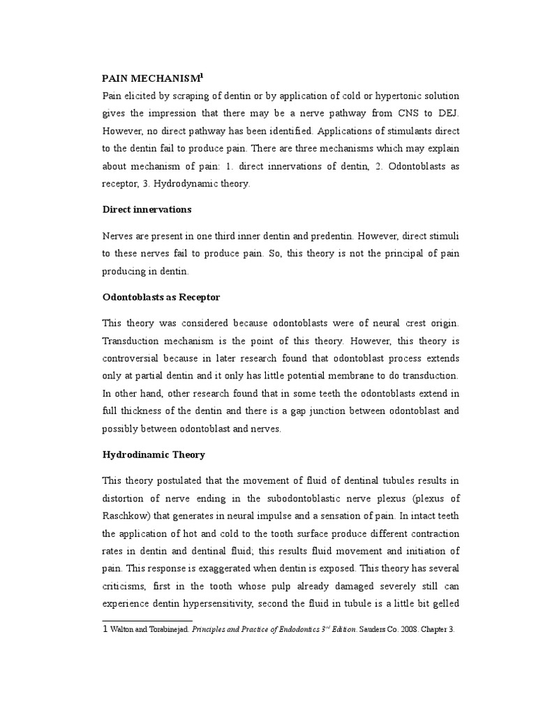 Pain Mechanism: Walton and Torabinejad. Principles and Practice of ...
