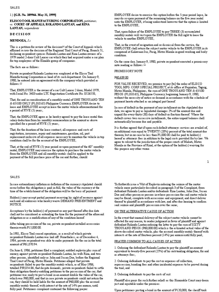 7th Elisco Tool Froilan | PDF | Lease | Judgment (Law)