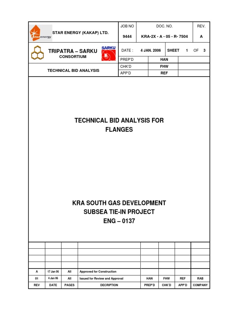 Tripatra - Sarku: Technical Bid Analysis For Flanges | Download Free ...