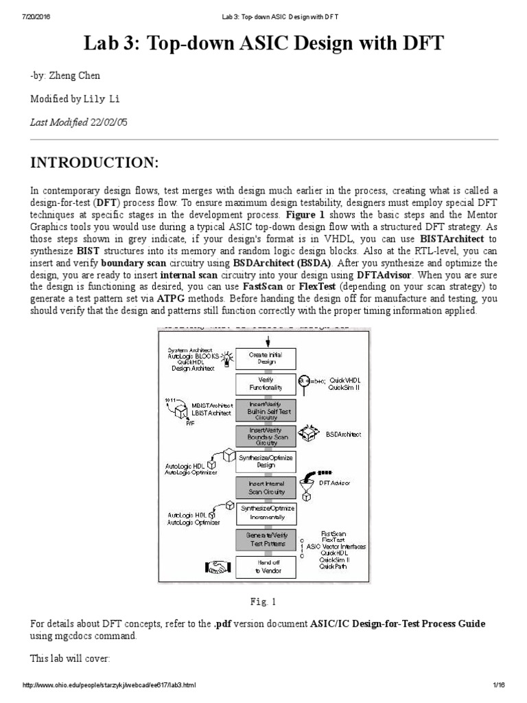 Lab 3 - Top-Down ASIC Design With DFT | PDF | Hardware Description ...