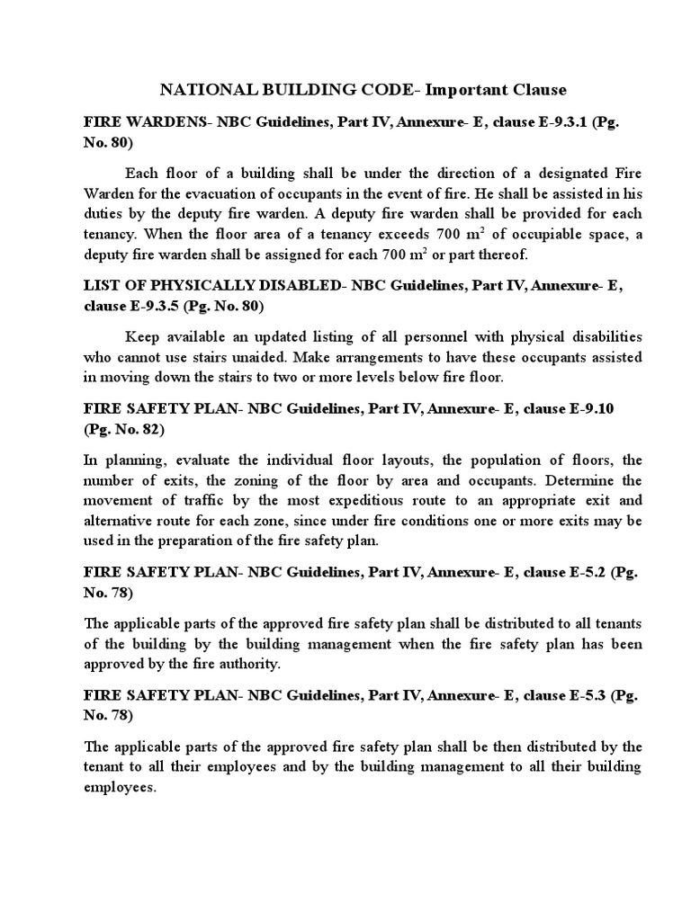 NATIONAL BUILDING CODE-Important Clause | PDF | Hvac | Door