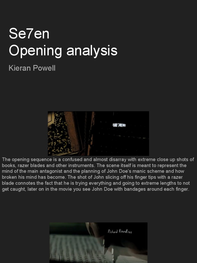 Se7en Opening Analysis: Kieran Powell | PDF