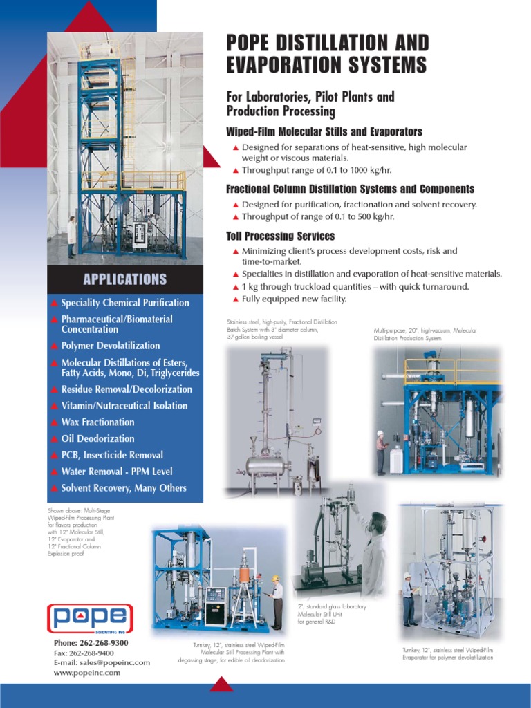Pope Distillation Overview | PDF | Distillation | Vegetable Oil