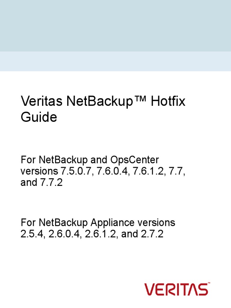 Veritas NetBackup Hotfix Guide | PDF | Public Key Certificate | Server (Computing)