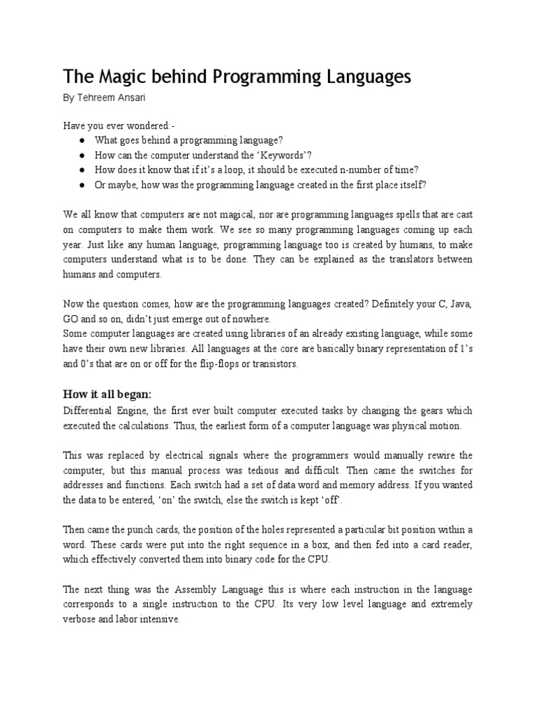 The Magic Behind Programming Languages | Download Free PDF | Parsing ...