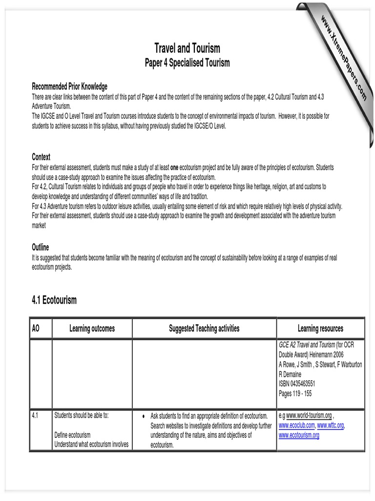 Travel and Tourism | PDF | Tourism | Adventure Travel