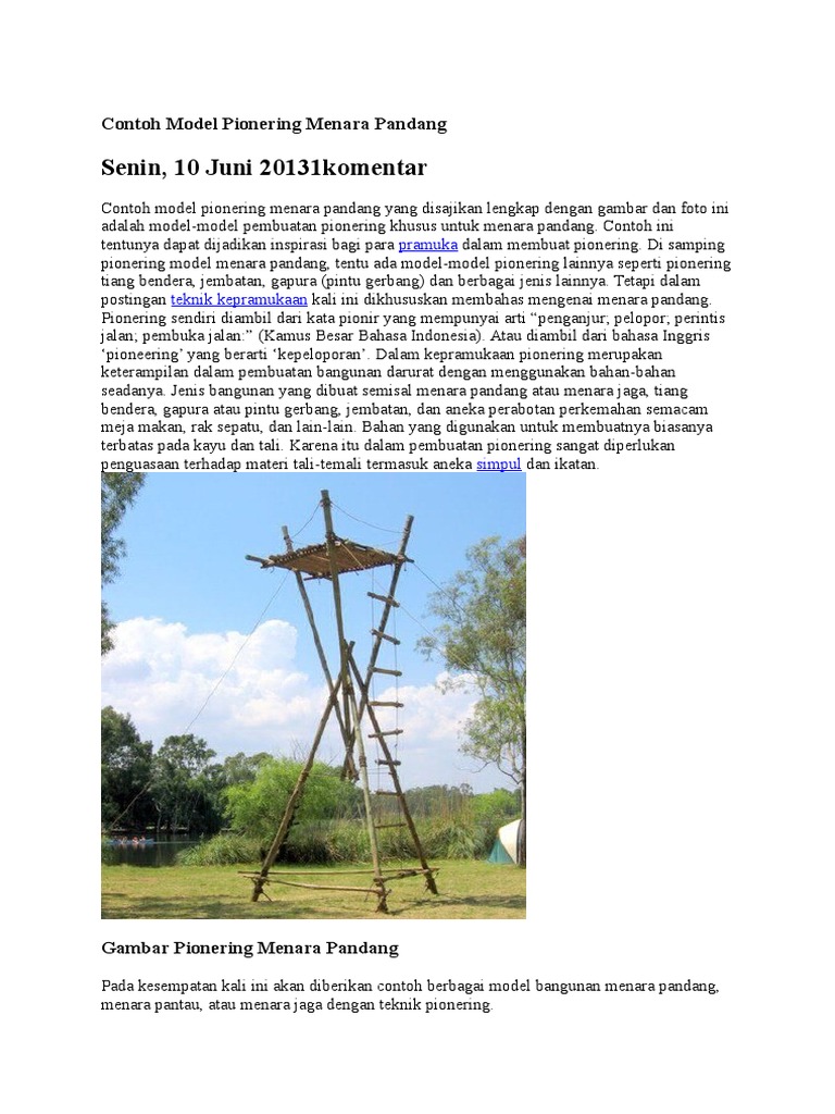 Contoh Model Pionering Menara Pandang | PDF