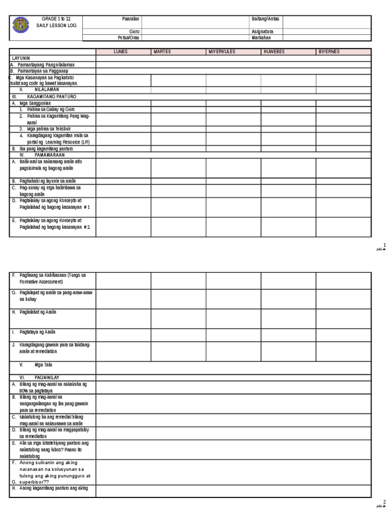 DLL Filipino | PDF