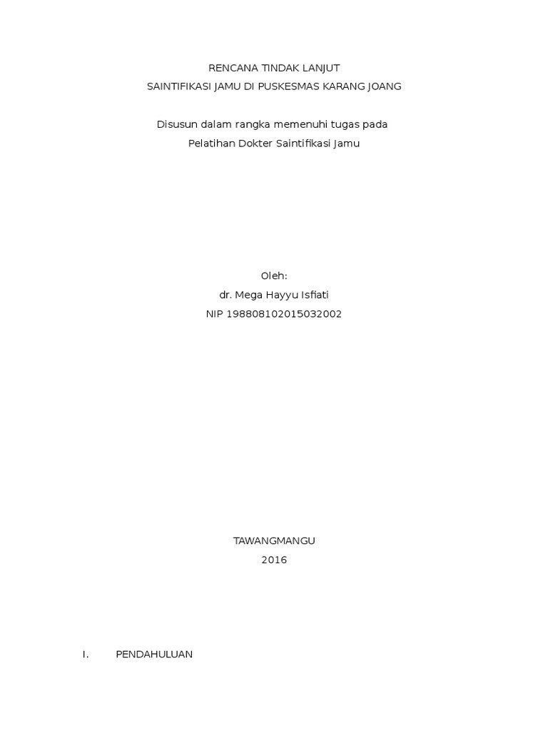 Tugas RTL Saintifikasi Jamu | PDF