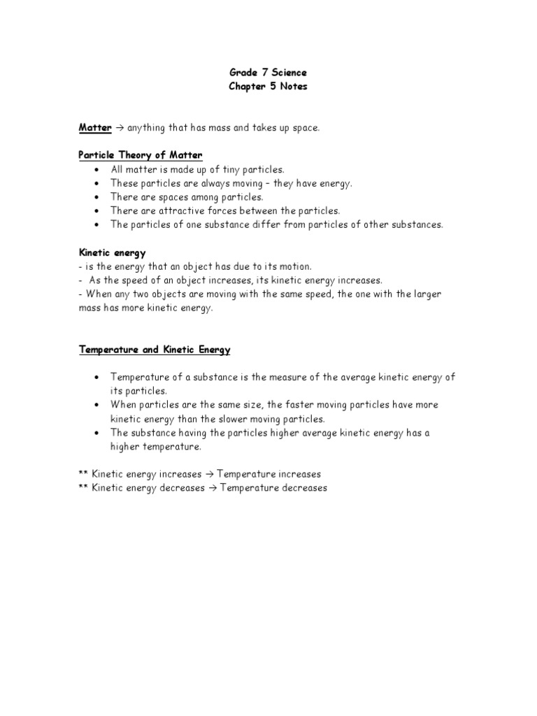Grade 7 Science Chapter 5 Notes | Download Free PDF | Matter | Gases