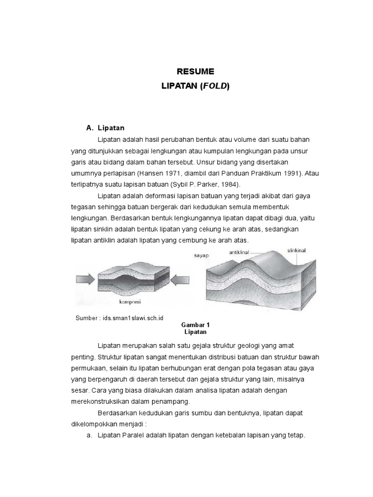 Struktur dan Jenis Lipatan Geologi | PDF