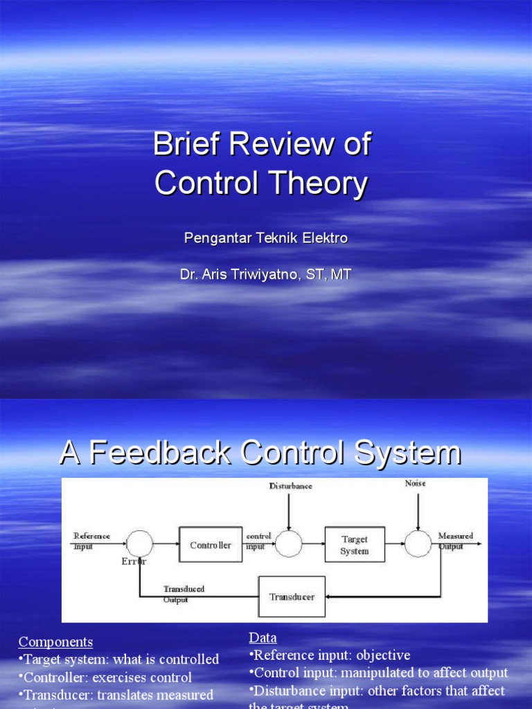 Brief Review of Control Theory | PDF | Control Theory | Control System
