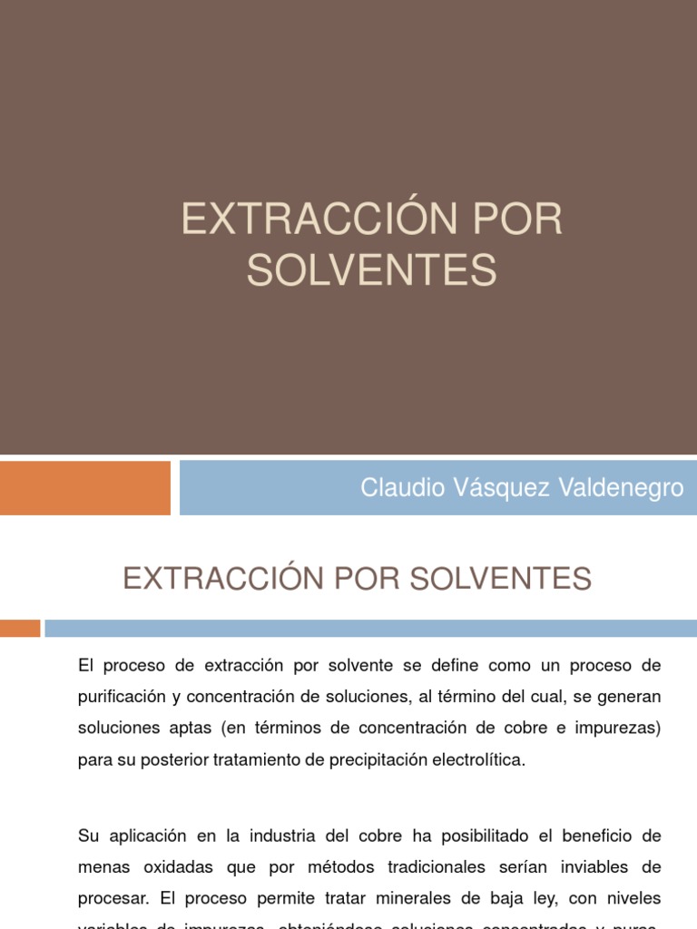 Clase 7 - Extracción por Solventes.pdf | Solvente | Ph