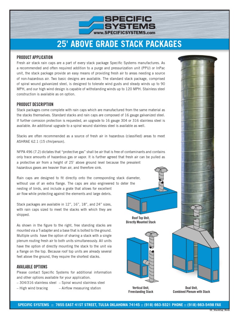 25' Above Grade Stack Packages: Specific Systems | PDF | Chimney ...