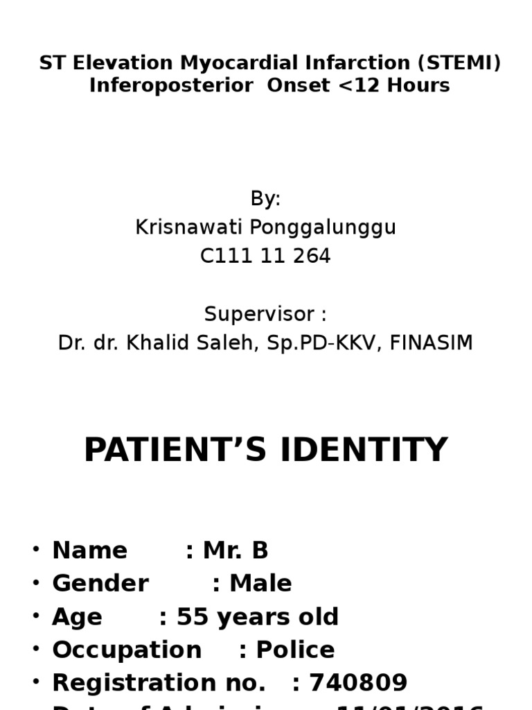 STEMI Inferoposterior | PDF | Angina Pectoris | Myocardial Infarction