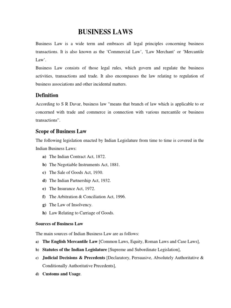 Business Law | PDF | Offer And Acceptance | Consideration