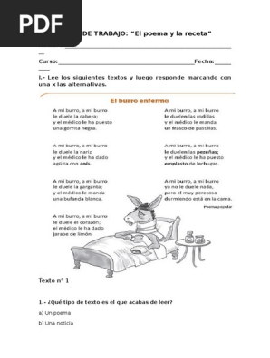 Hojas De Trabajo De Poemas Para Niños
