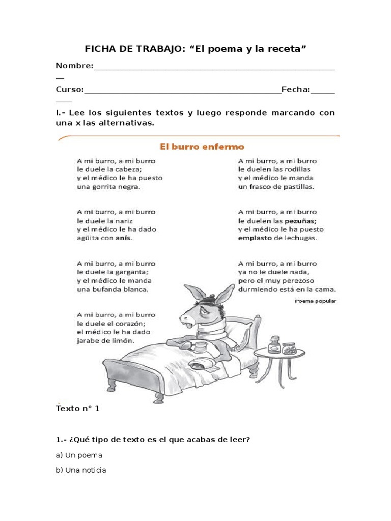 Hoja De Trabajo De Poema