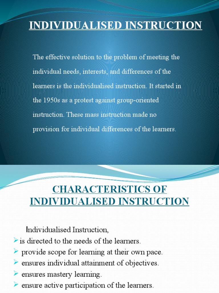 Individualised Instruction (Blog) | PDF