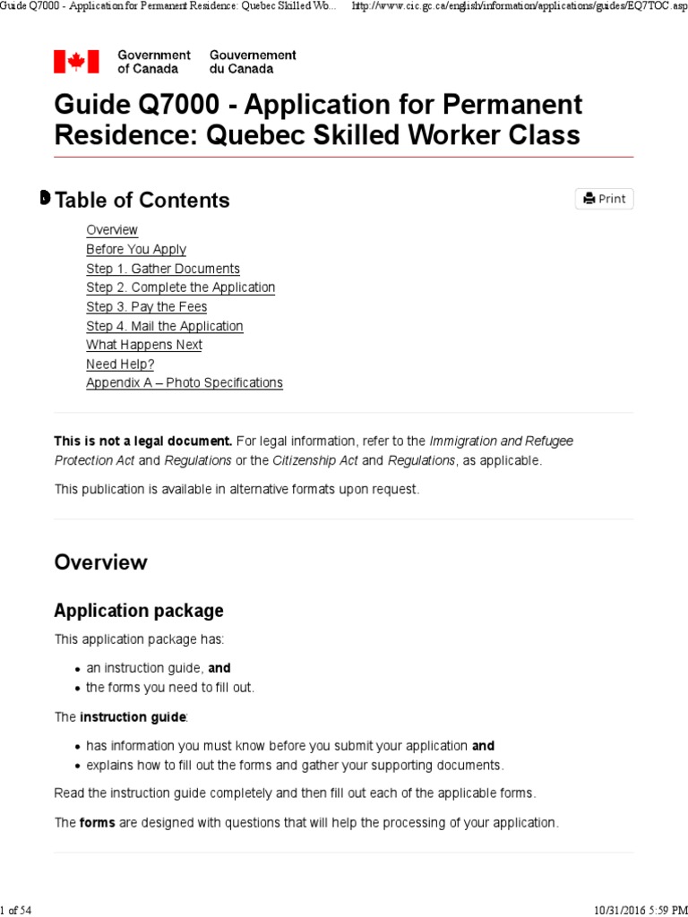 Quebec PR Application Guide Q7000 | PDF | Diploma | Academic Degree
