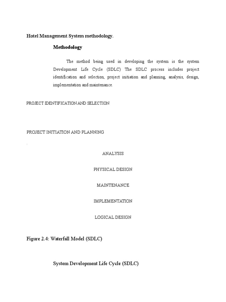 Hotel Management System Methodology | PDF | Software Development ...