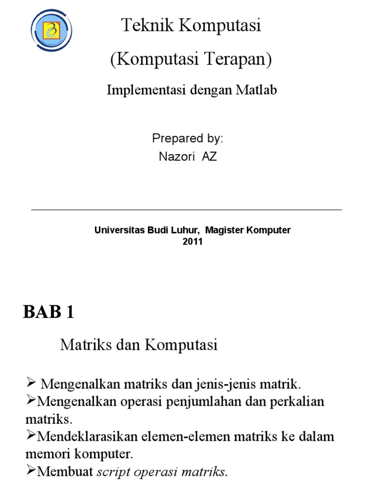 Teknik Komputasi 1 | PDF