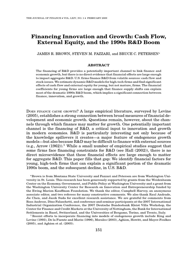 R&D Financing and Growth in the 1990s | PDF | Business Cycle | Stocks