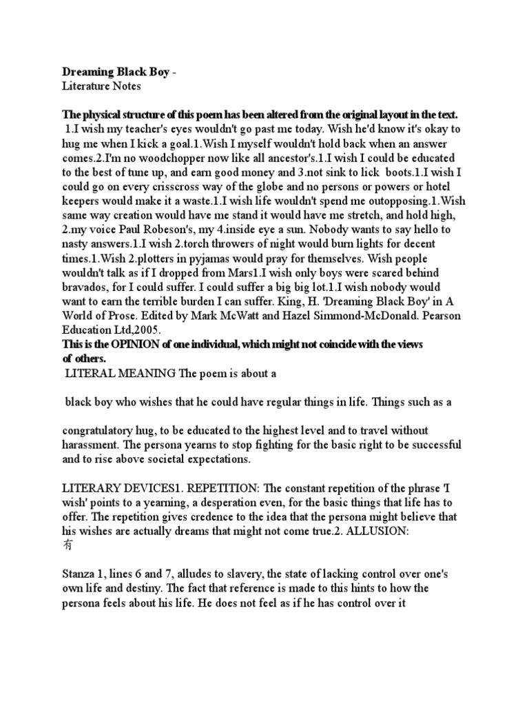 Dreaming Black Boy | PDF