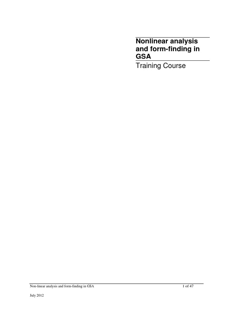 GSA Nonlinear Training Course Notes | PDF | Buckling | Matrix (Mathematics)