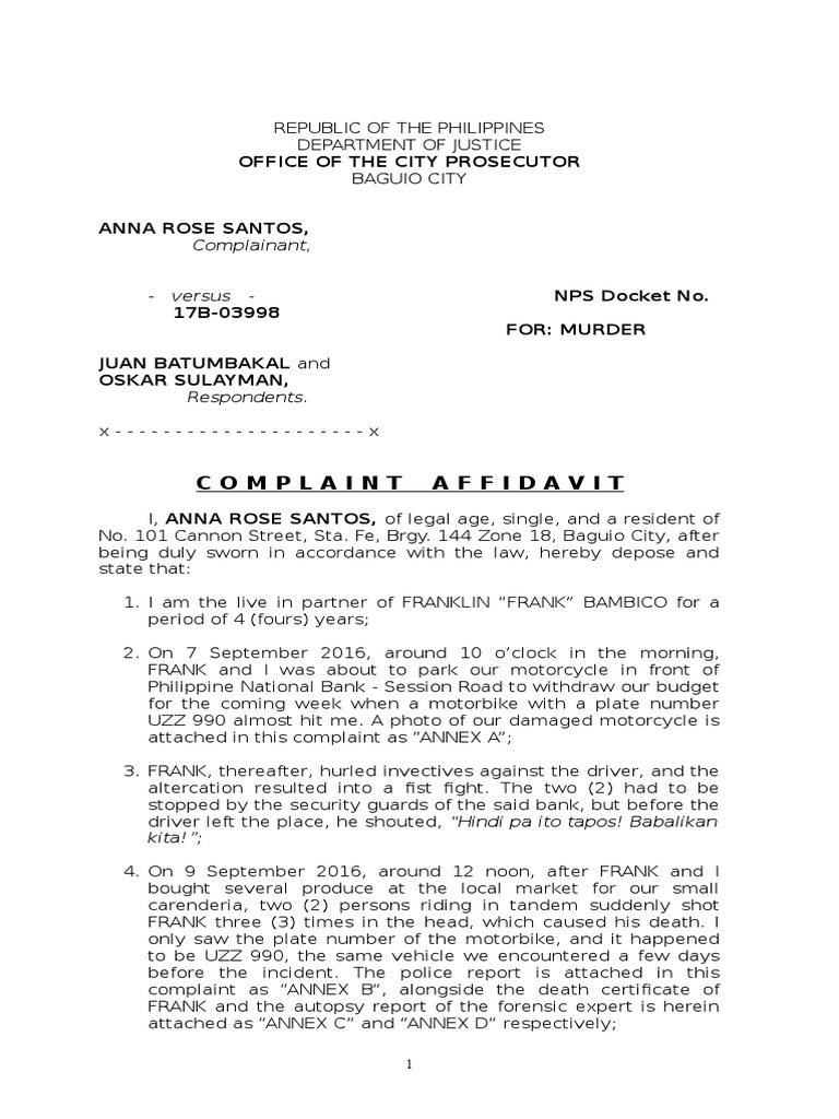 Complaint Affidavit Sample | Anatomical Terms Of Location | Lung